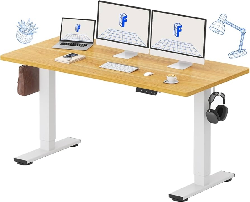 FLEXISPOT Height Adjustable Standing Desk Frame with Memory Controller ...